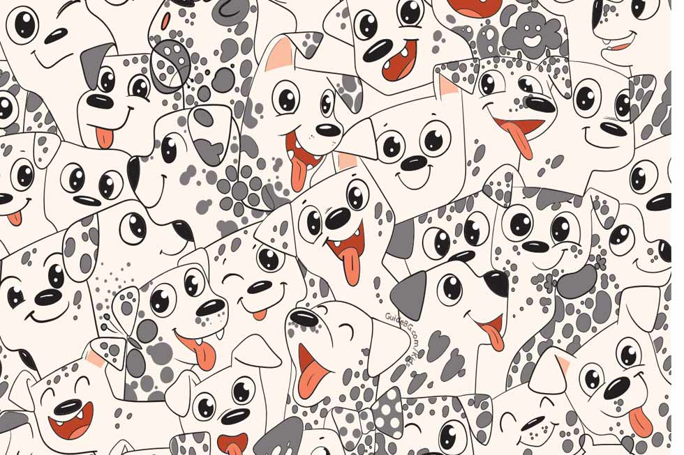 Find 12 Hidden Objects - Dalmatians - Kids - GuideBG