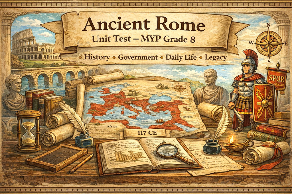 Ancient Rome Unit Test – MYP Grade 8 - Kids - GuideBG